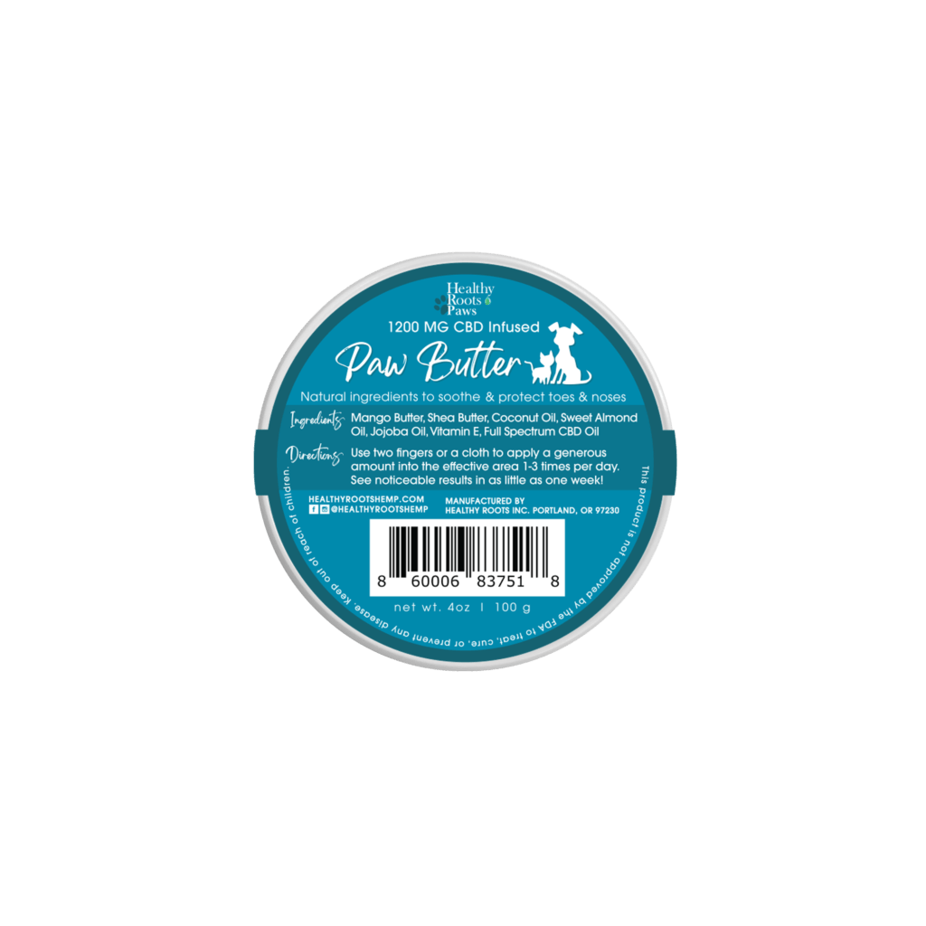 CBD Paw Balm For Dogs 1200mg 4oz Tin | Healthy Roots Hemp